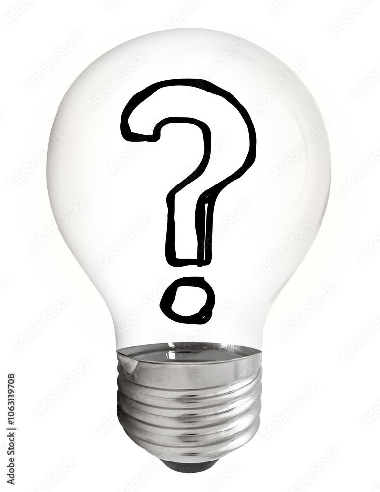 Question mark png icon doodle light bulb sticker, business symbol ...