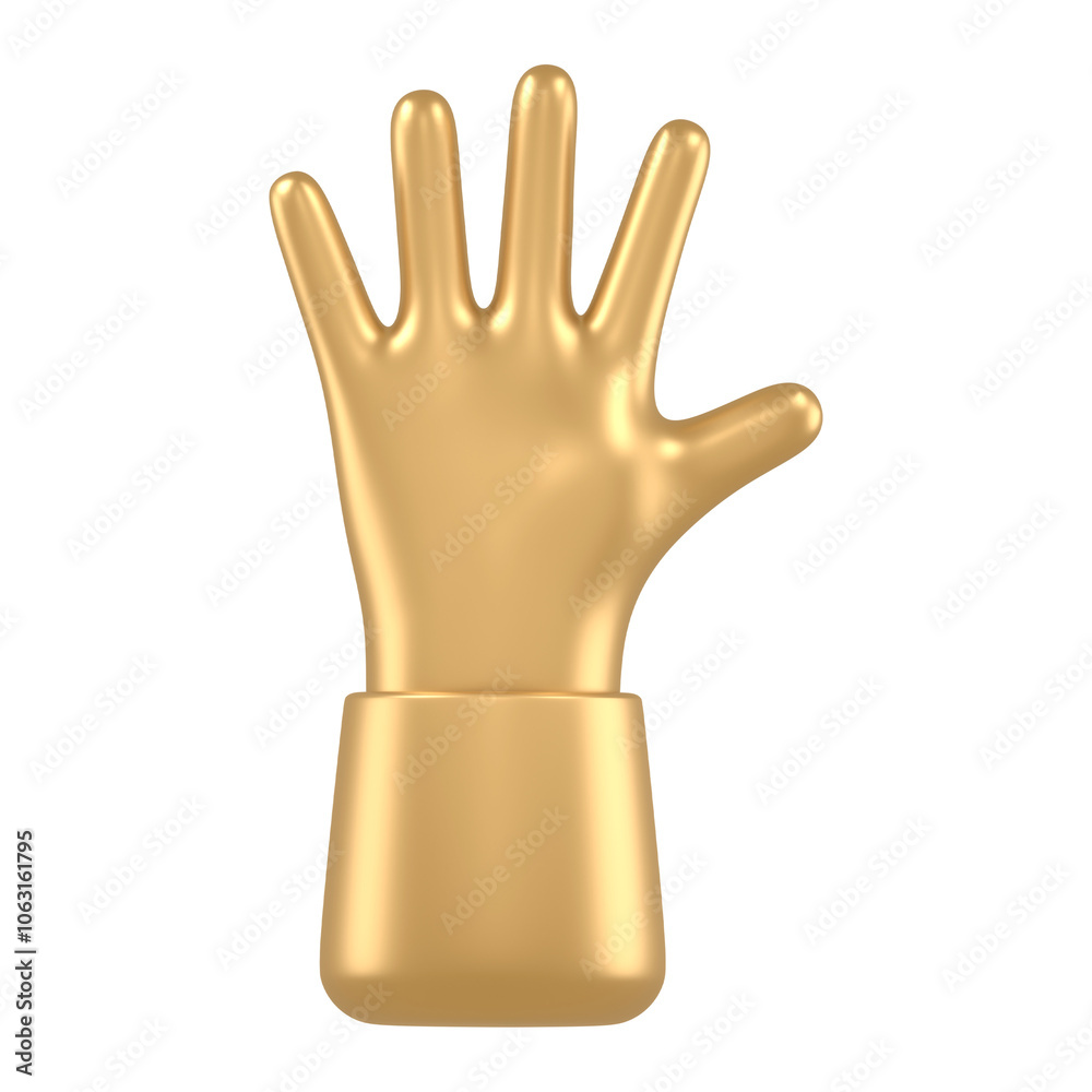 Gold hand icon png sticker, 3D gold design, transparent background ...