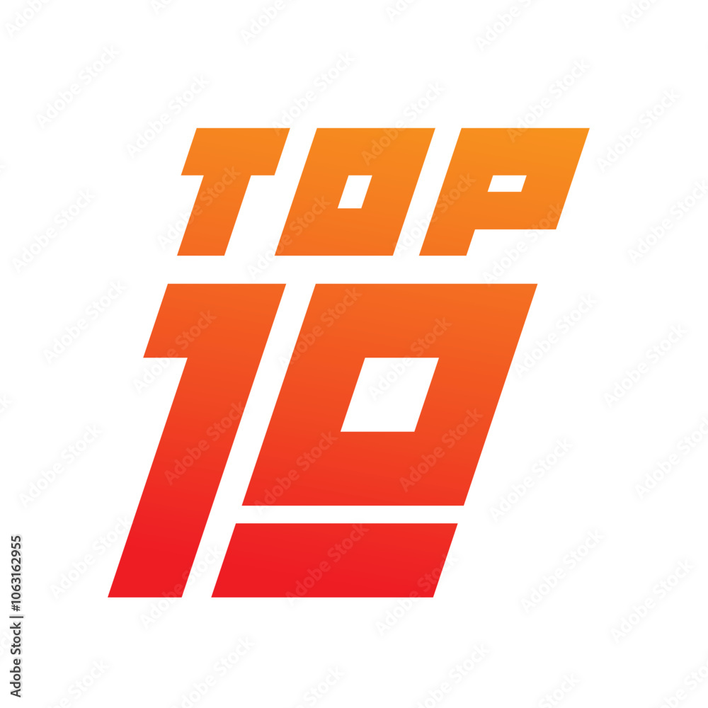 cubic top 10 logo. orange-red top 10 concept. top 10 logos for ...
