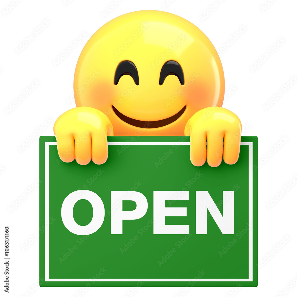 Png emoji holding open sign sticker, transparent background Stock ...