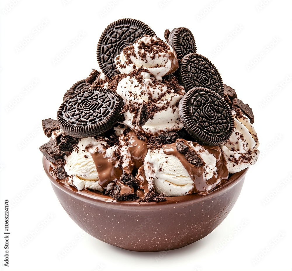 Oreo featured in an ice cream sundae, covered with lots of dirt and ...