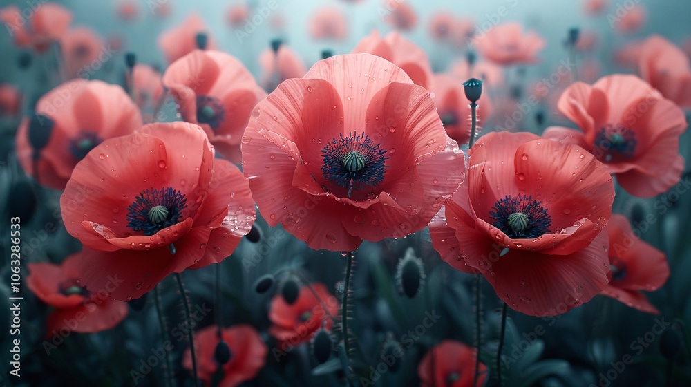 Red poppy as a symbol of memory for the fallen in the war. Suitable for ...