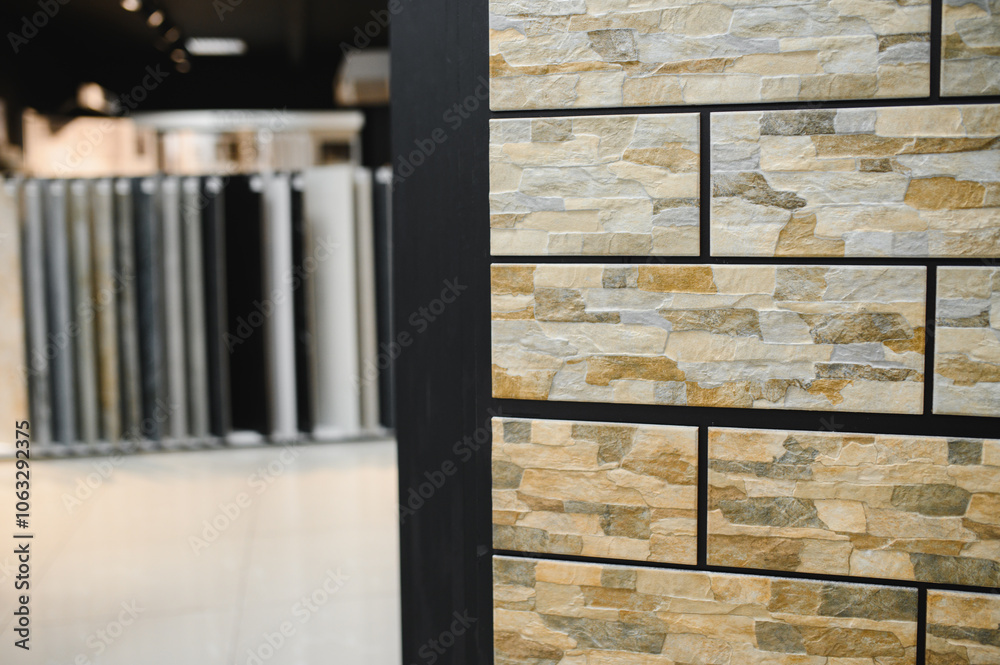 Modern Ceramic tiles Display in the Luxury Shopping Mall. Shopping Mall ...