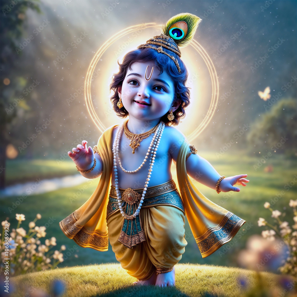 lord krishna, Cute Little krishna Dancing Stock Photo | Adobe Stock
