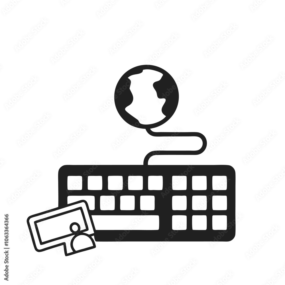 E-Learning silhouettes. black colour silhouette isolated white ...