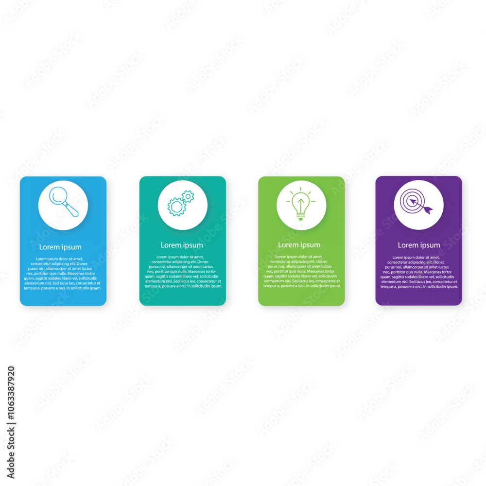 4 Steps Infographics Design Template - Graph, Pie chart, workflow ...