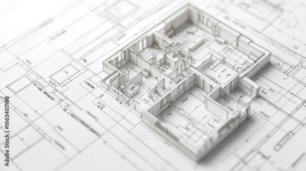 Stock-Illustration „Clear floor plan of a residential layout, showing ...