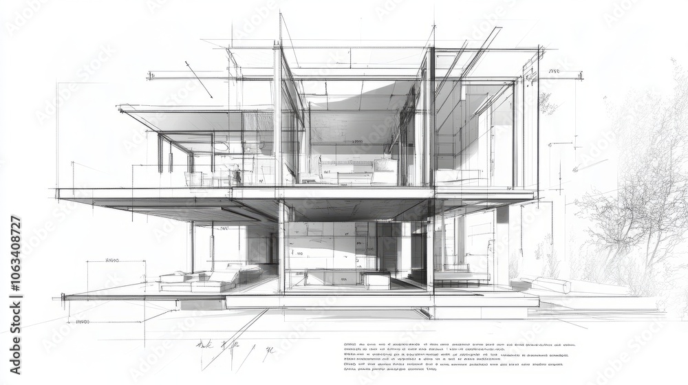 Residential blueprint showing labeled living spaces and dimensions ...