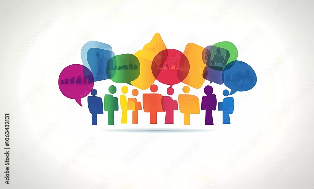Colorful vector illustration of speech bubbles in different colors ...