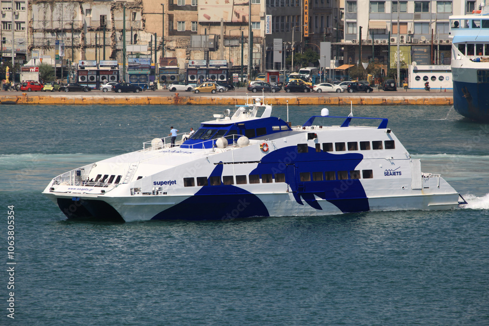 Super Jet, owned by the company Sea Jets, a high-speed ferry (catamaran ...