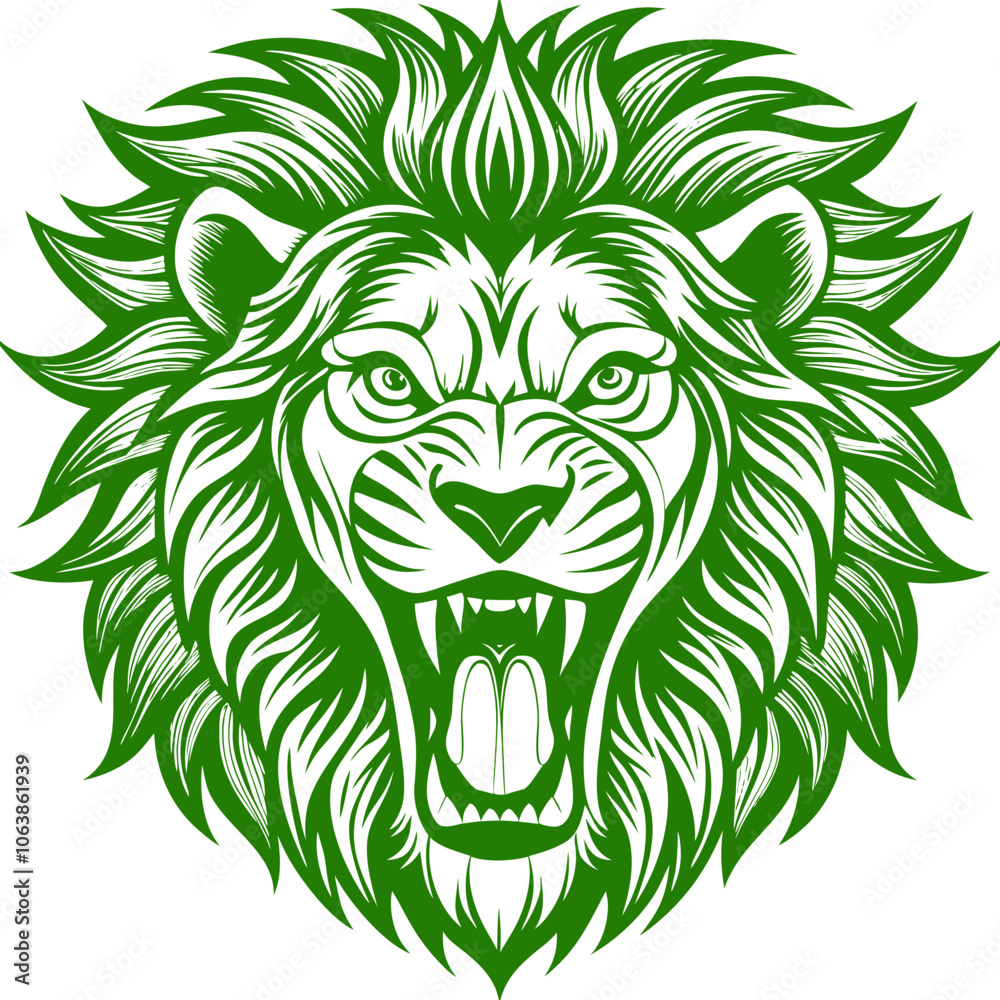 lion head mascot a roaring lion s face with stylized mane patterns ...