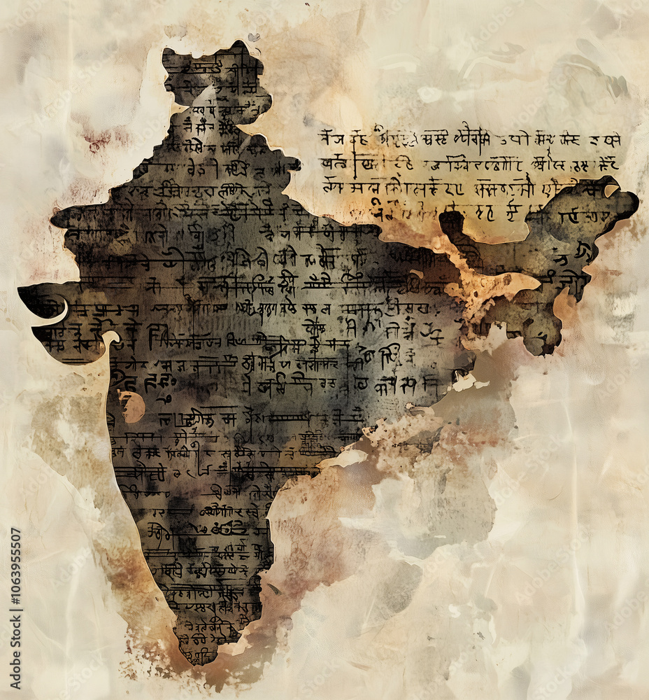 Artistic and Colorful Map of India with Cultural Motifs, Traditional ...