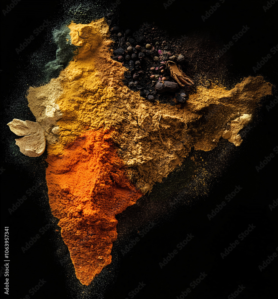 Artistic and Colorful Map of India with Cultural Motifs, Traditional ...