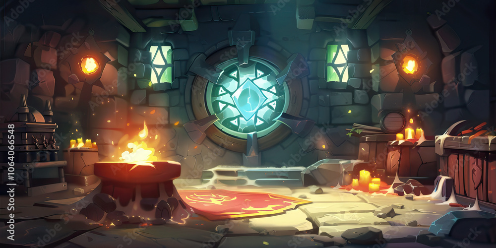 Eldritch Sanctum of Cosmic Horrors: An arcane chamber, adorned with ...