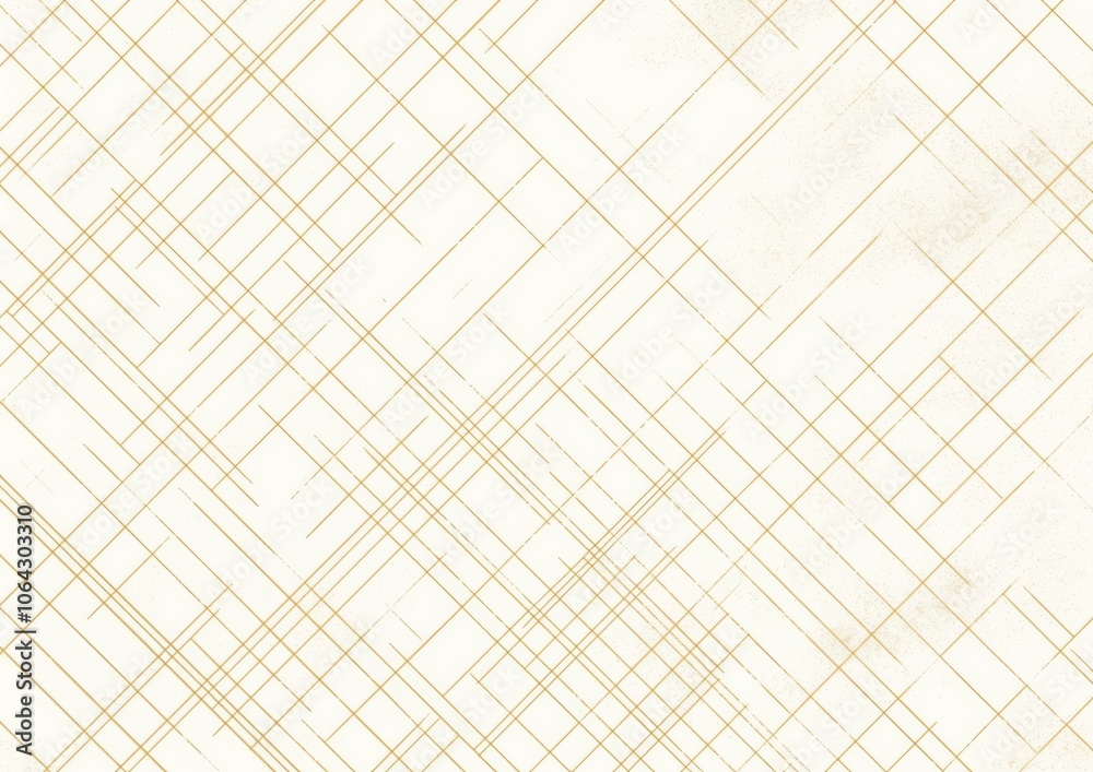 Minimalist seamless pattern featuring light brown grid lines on a white ...