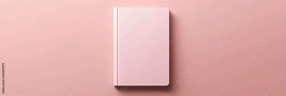 Journal book on a pastel pink background. Blank vertical book. Cover ...