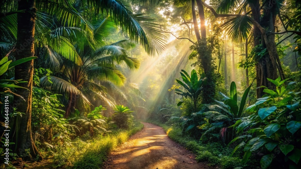 Bhadra Tiger Reserve's dirt path, jungle safari, double exposure image ...