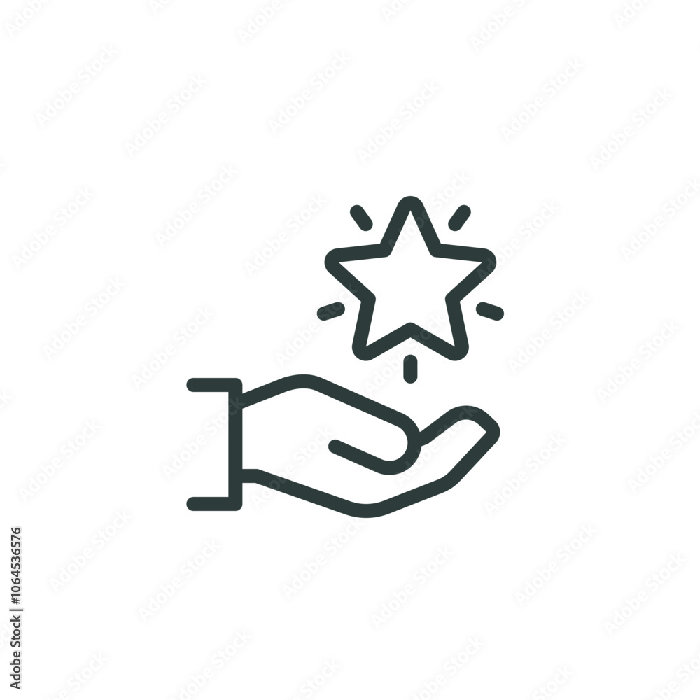 Grade quality, get reward, excellent result outline icon. Line sign ...