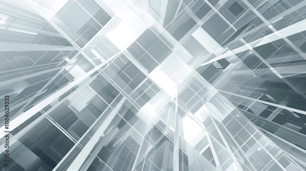 Grey White Line Building Structure 3D Background - a modern and ...