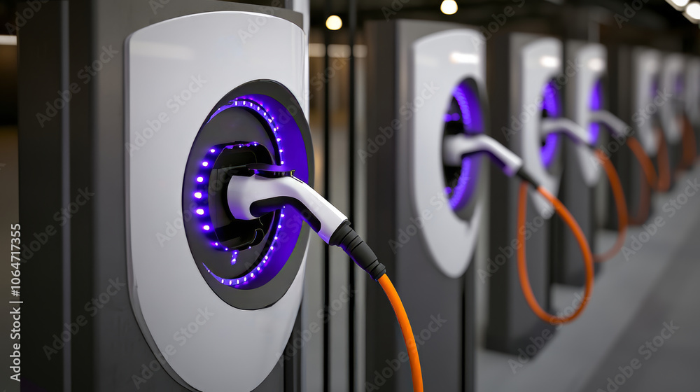 Electric vehicle charging station interior with sleek modern features ...