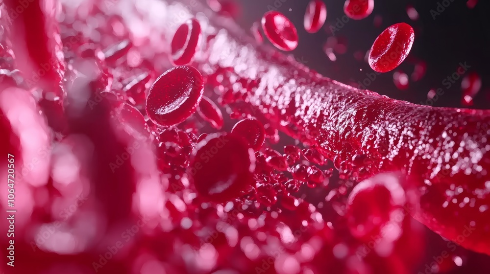 An infographic-style image showing a blocked artery filled with plaque ...