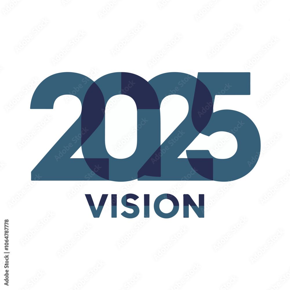 Happy new year 2025. Typography logo 2025 vision, 2025 New Year banner ...