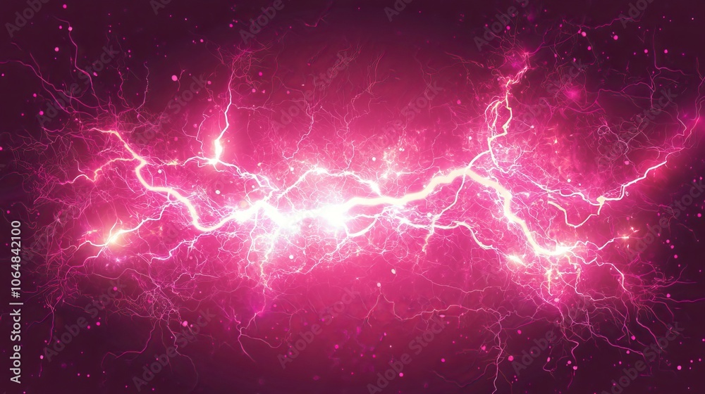 Pink lightning strikes with a realistic glow and electric explosion ...