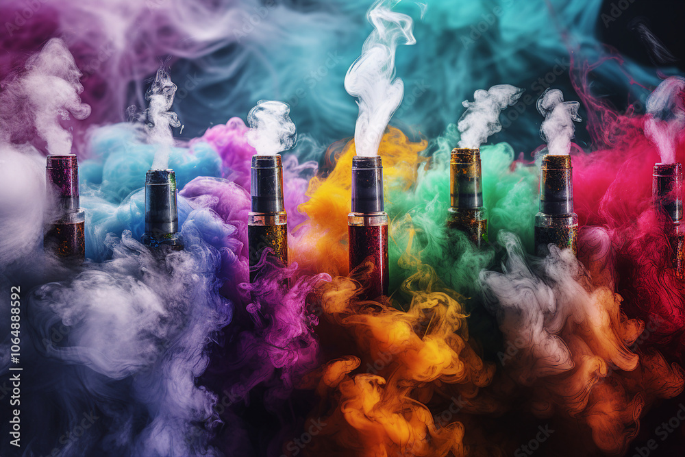 Colorful wallpaper style AI generation illustration pic bright vape e ...