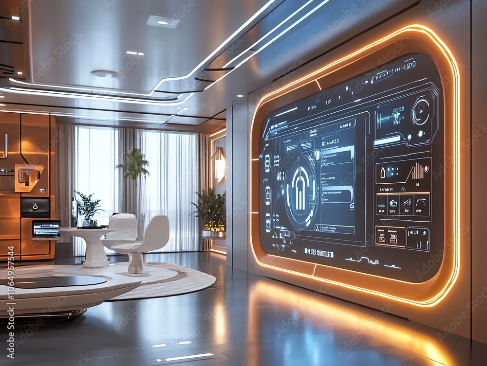Virtual control panel, futuristic smart home, blockchainsecured ...