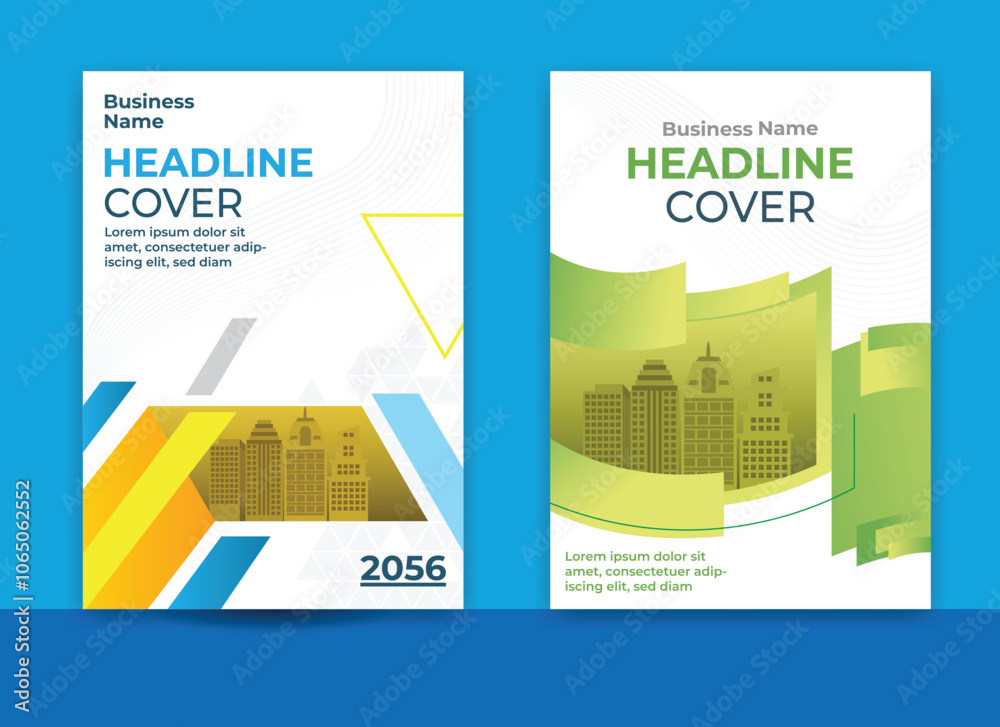 Business promotion, cover template, annual report cover design, company ...