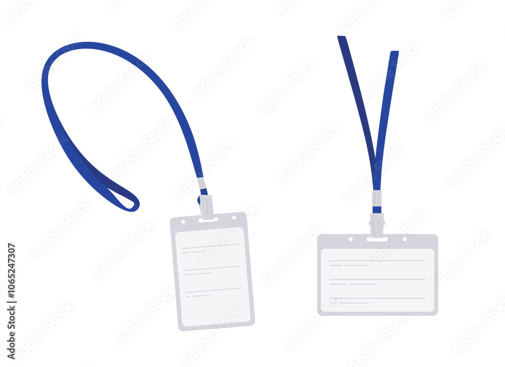 Identification card badge, employee ID. Vertical and horizontal badge ...