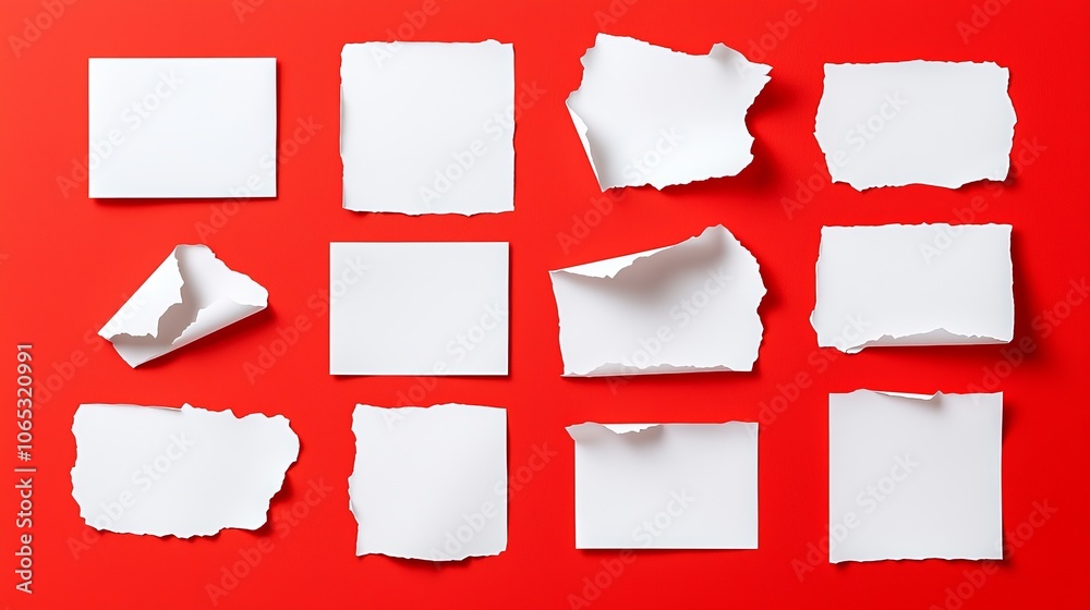 There are tear paper holes with a roll. Realistic modern illustration ...