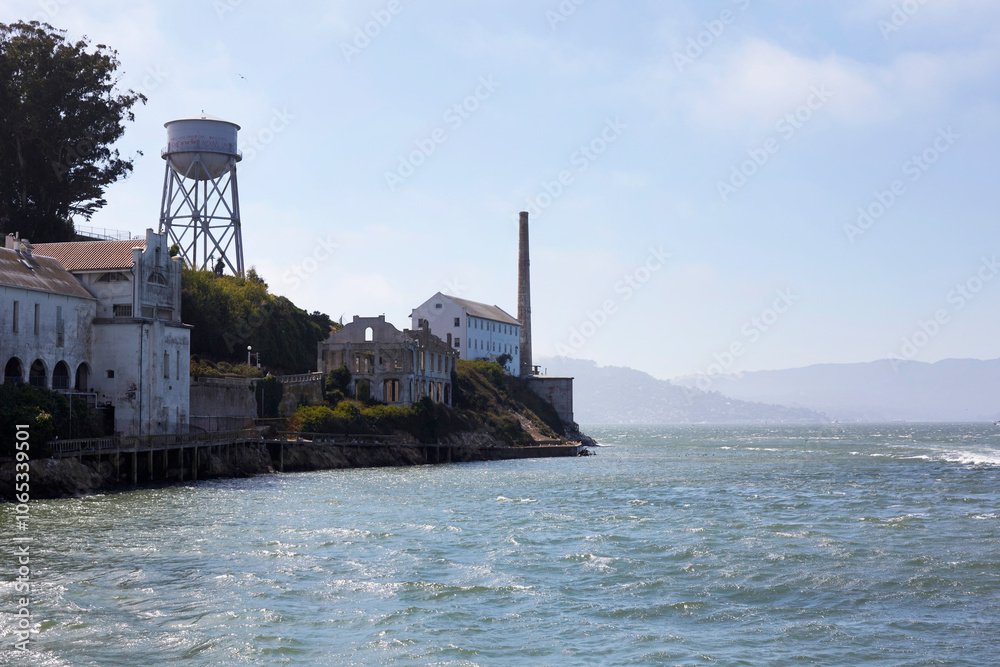 Alcatraz Island Close-Up Showing Historic Prison Buildings Stock Photo ...