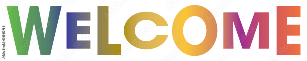 Welcome text on colourful. printable welcome banner , sticker, poster ...