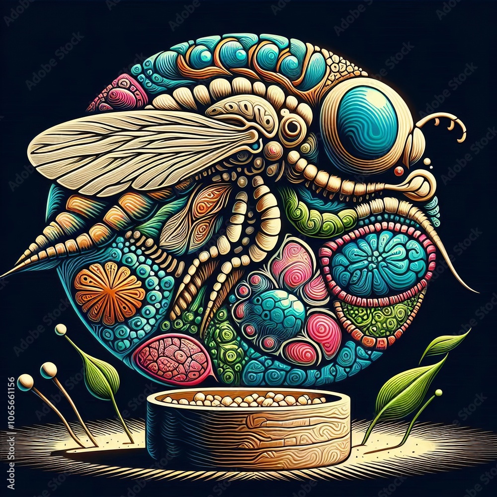 Early development stages of a fruit fly embryo with segmentation Stock ...