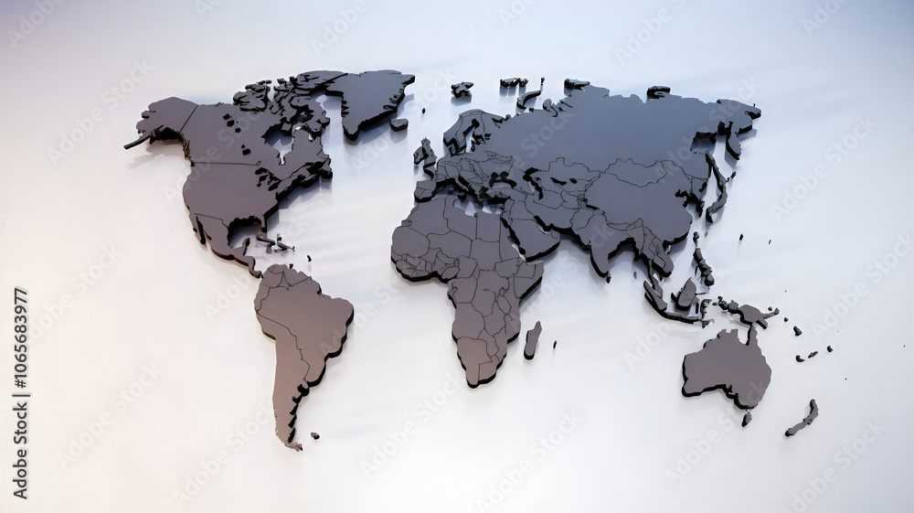 map of the world. cartography world map of isolated white background on ...