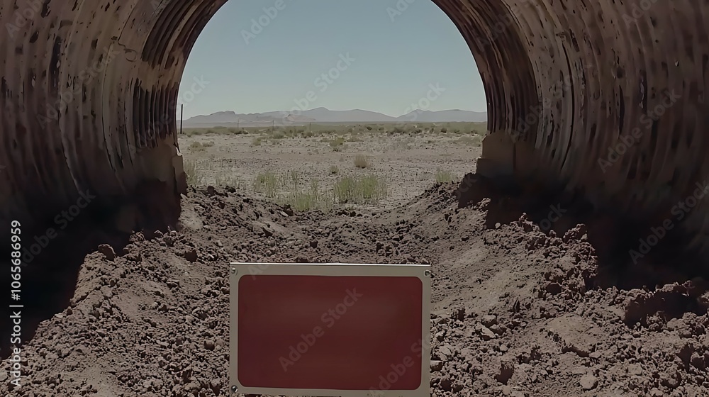 Contaminated Well :water pollution. A well with a warning sign ...