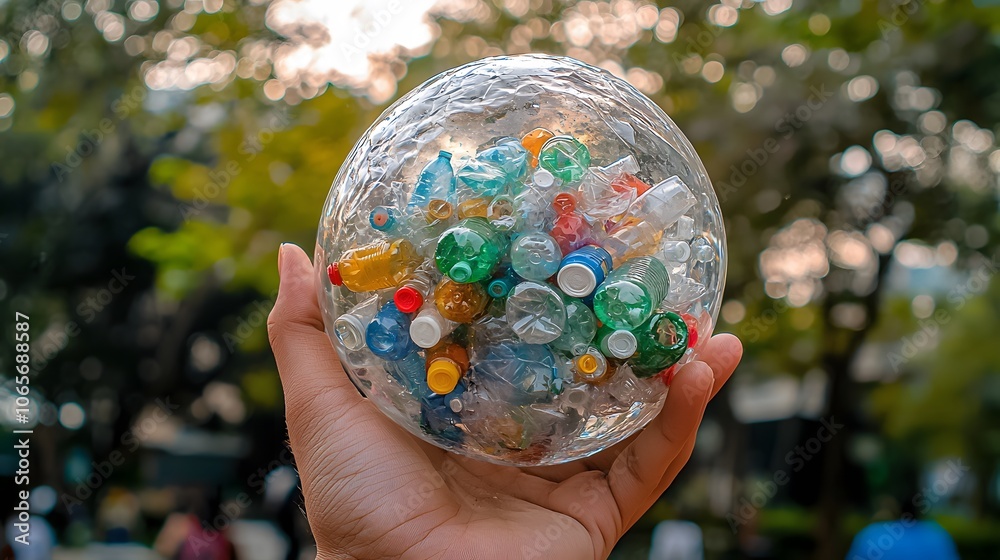 Plastic Pollution Awareness : plastic pollution. A hand holding a ...
