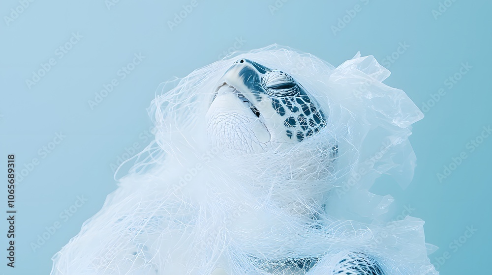 Strangled Wildlife : plastic pollution. An iconographic representation ...