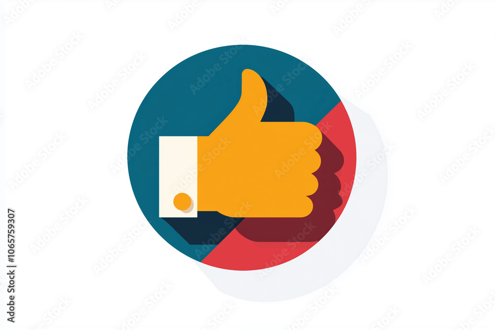 thumbs up sign with a red circle around it. The thumbs up sign is a ...