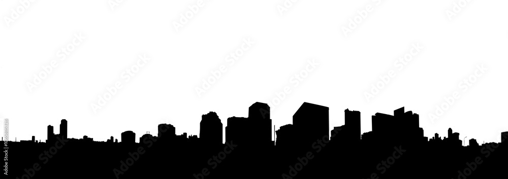 Modern Metropolis Skyline Silhouette on Transparent Background ...