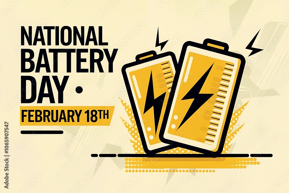 Battery National Day Illustration with Colorful Batteries and Energy ...