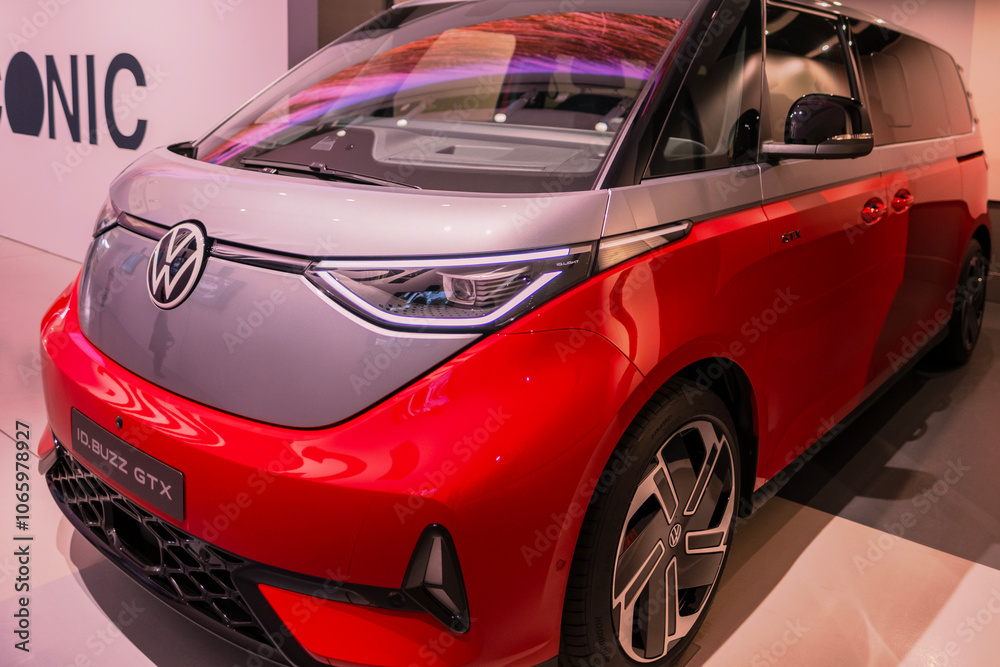 classic red electric bus Volkswagen ID Buzz, Old-school cool meets new ...