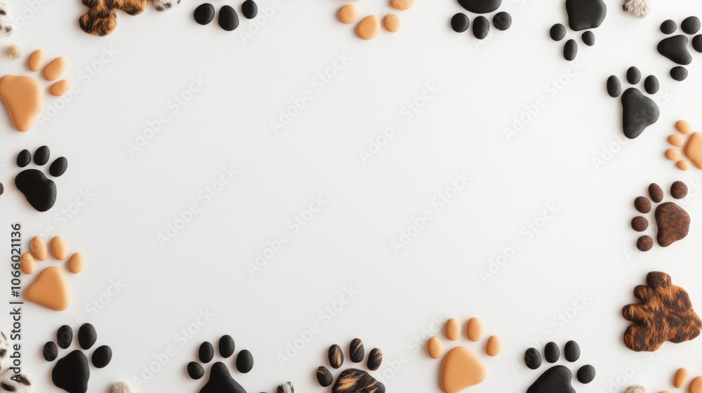Animal paw print border for pet-themed designs, versatile PNG format ...