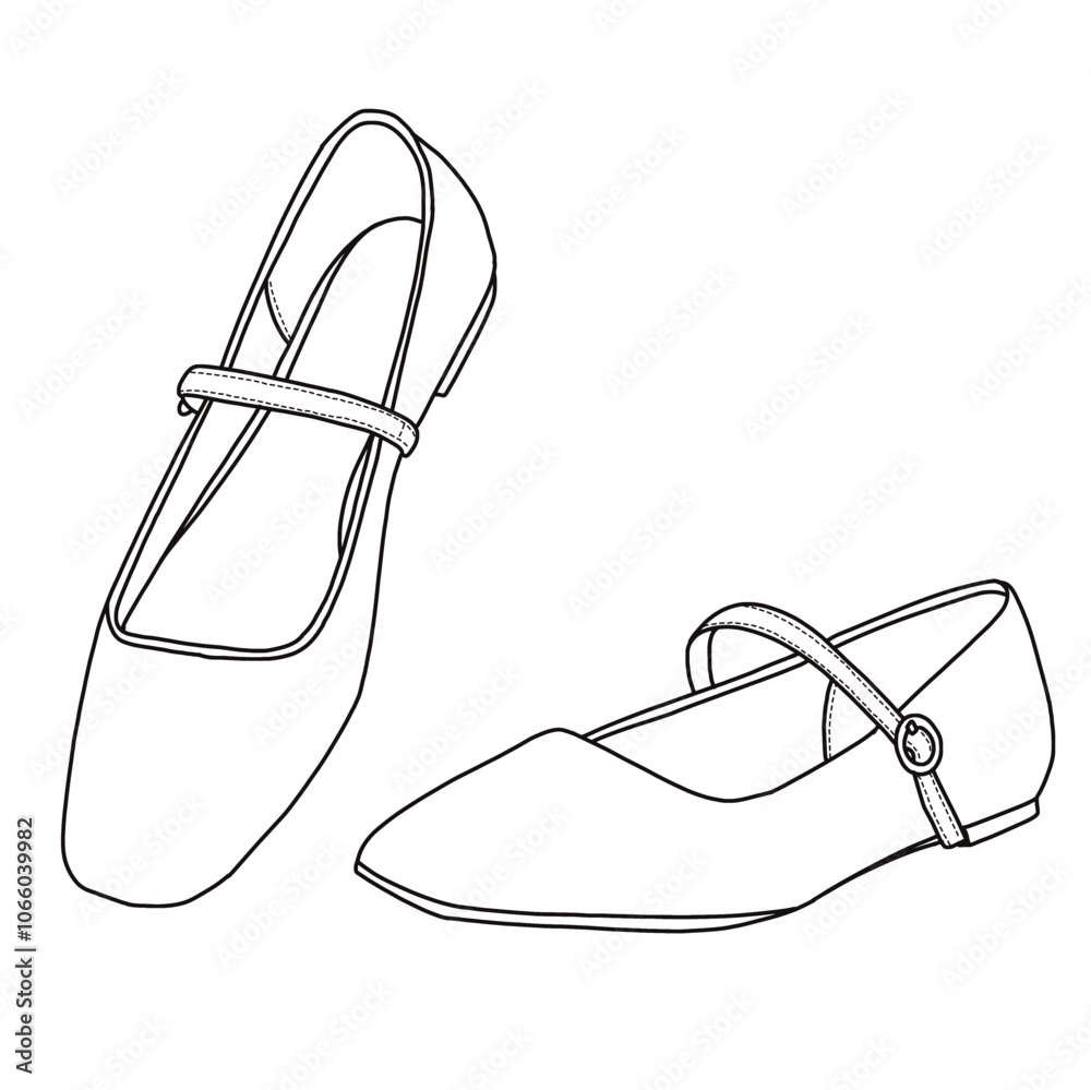 Women's Ballet Flats Shoes Adjustable Strap Comfortable Square Closed ...