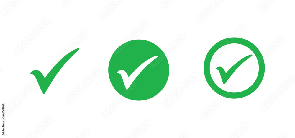 Vector de Stock Green check box icon with correct, accept checkmark icons green tick box, check ...