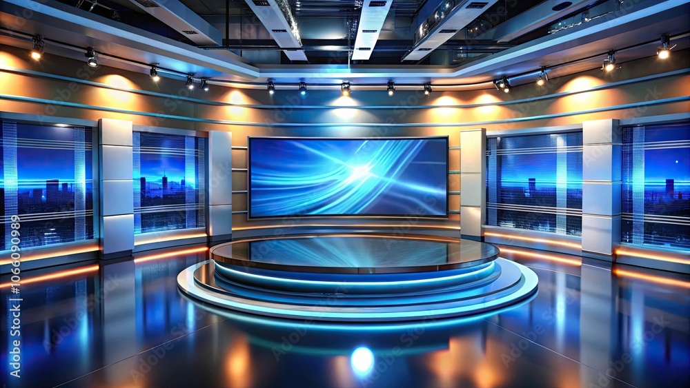 TV virtual studio background with rendering design for video production ...