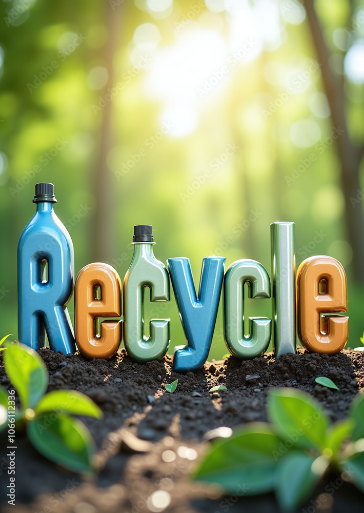 Stock-Illustration „The word recycle as an encouragement to recycle ...