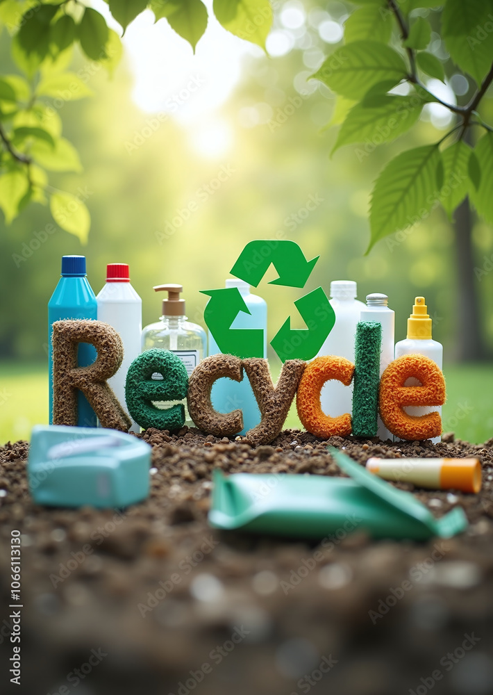 The word recycle as an encouragement to recycle, reuse and ...