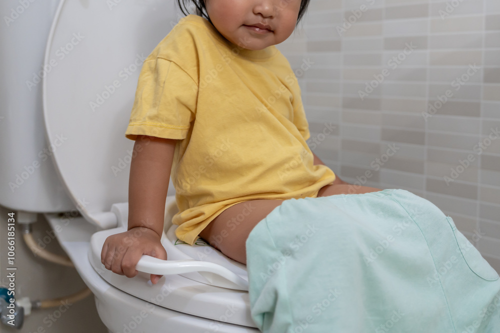 child going to the toilet, constipation in children, dyspepsia ...